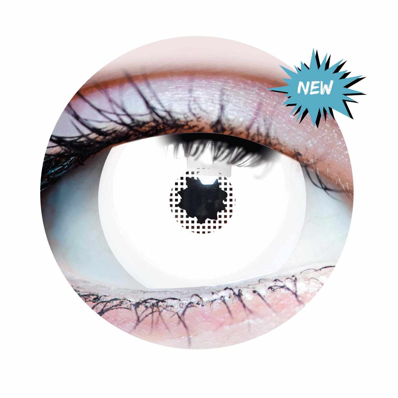 PRIMAL ® White Mini Sclera Halloween and Costume Contact Lenses ...